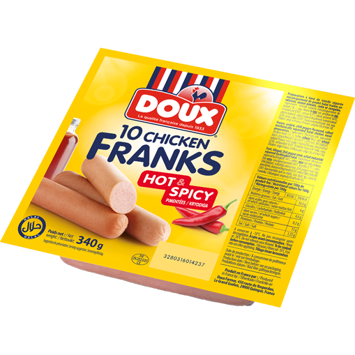 The Foods :: FROZEN FOODS :: Doux Chicken Franks Hot & Spicy- 340gm