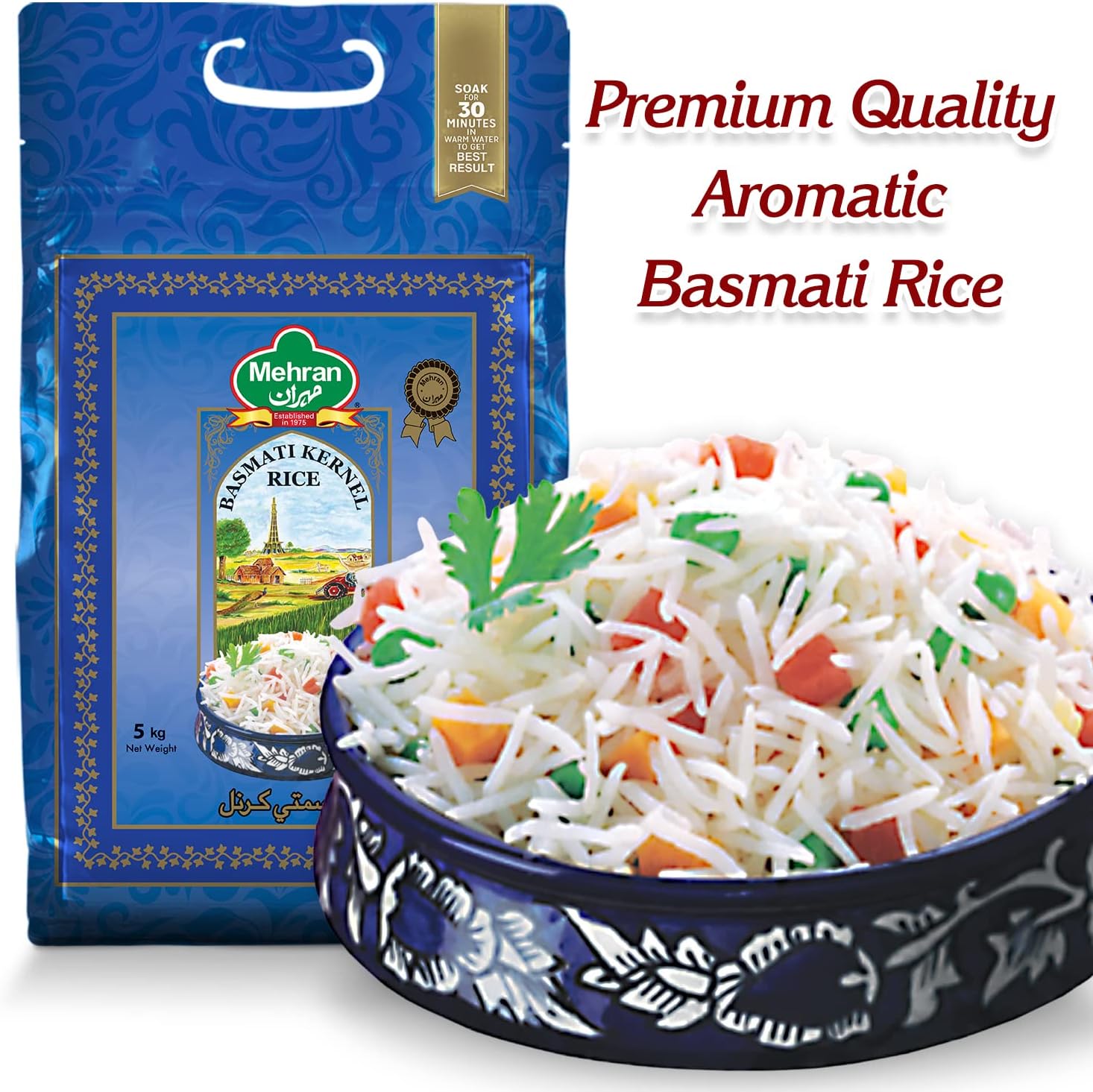 GROCERY & COOKING :: Rice & Flour :: Mehran Basmati Kernel Rice- 5 KG