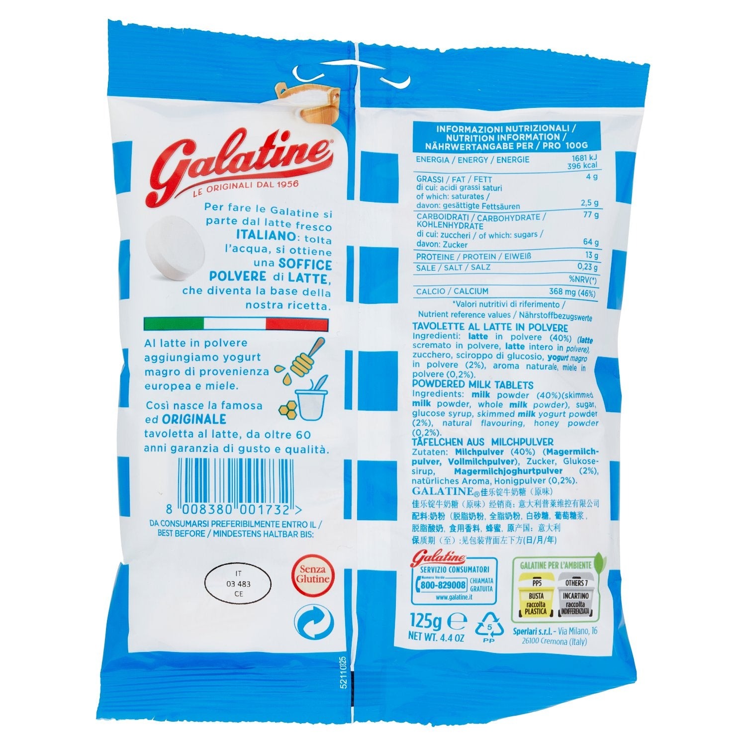 Chocolate & Candy Corner :: Sperlari Galatine Milk Bars (Tavolette Al ...