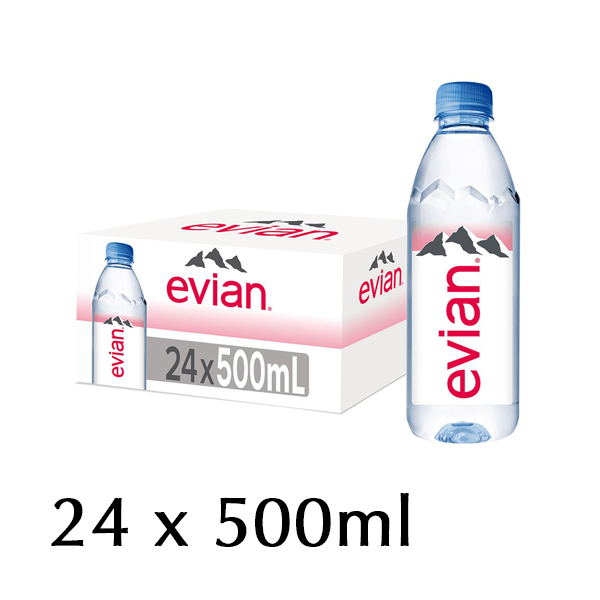 Drinks & Beverages :: Imported Water :: Evian Natural Mineral Water 24 X 500mL