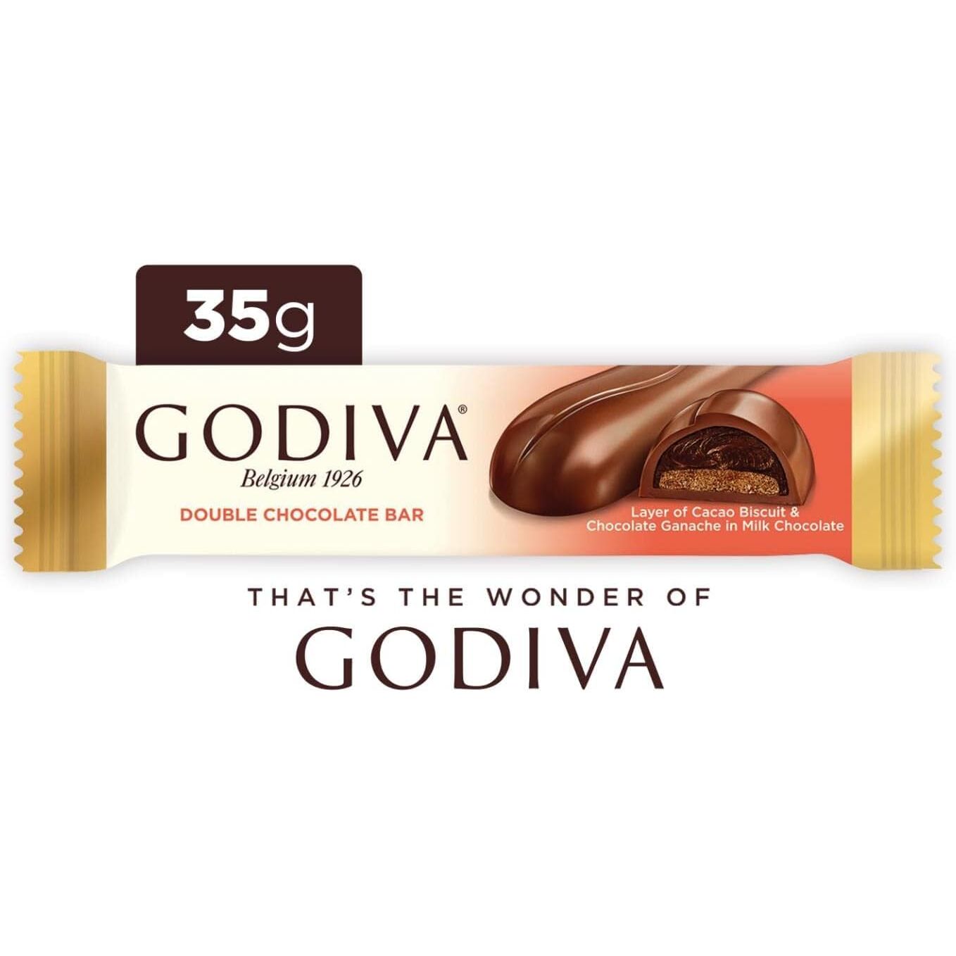 Chocolate & Candy Corner :: Chocolate Bars :: Godiva Double Chocolate 6 Bars Limited Offer Box- 210g