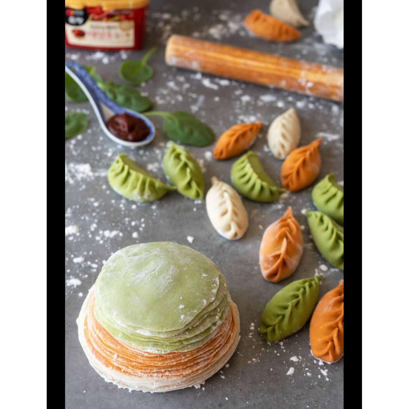 The Foods :: FROZEN FOODS :: Colorful Momo Sheet Wrappers (Green)- 25 Pc's