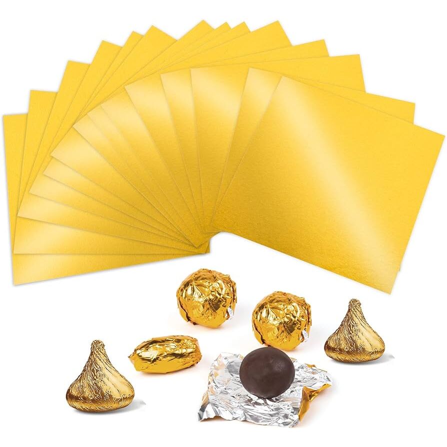 Chocolate & Candy Corner :: Colorful Chocolate Wrappers (Golden)- 50Pc's